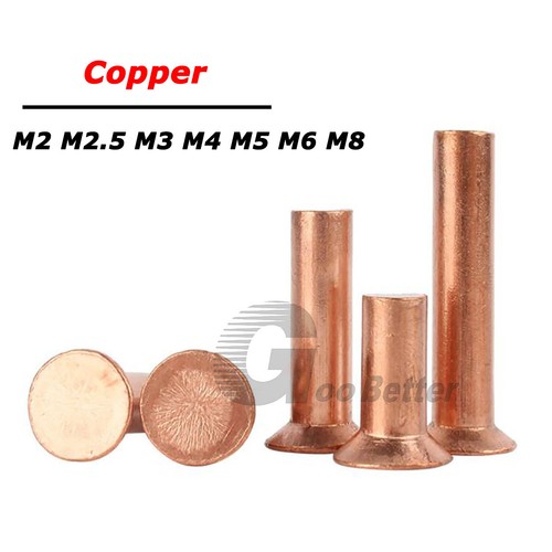 Copper Flat / Countersunk Head Solid Rivets M2 M2.5 M3 M4 M5 M6 M8 ...