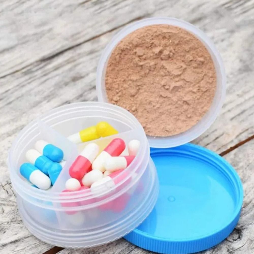 2 Layers Protein Powder Funnel Portable Fill Funnel Gym Partner Shaker ...