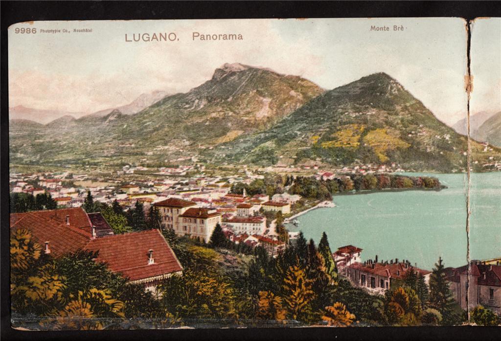 c1907 Lugano panorama Italy landscape folding postcard | eBay