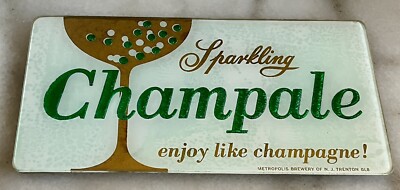 VTG Sparkling Champale Advertising Glass Sign Metropolis Brewery NJ 4 ...