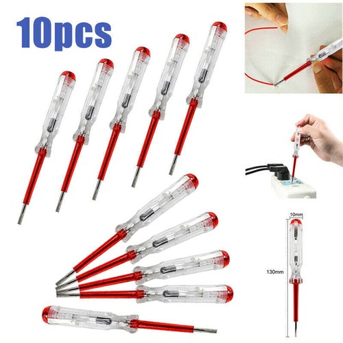 10pcs Mains Tester Screw Driver Voltage Pen Electrical Test Screwdriver ...