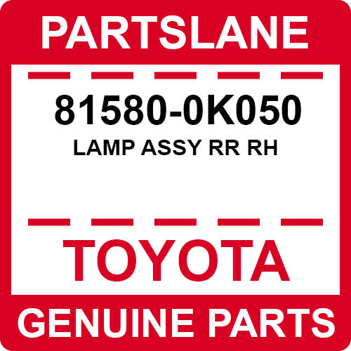 81580-0K050 Toyota OEM Genuine LAMP ASSY RR RH | eBay