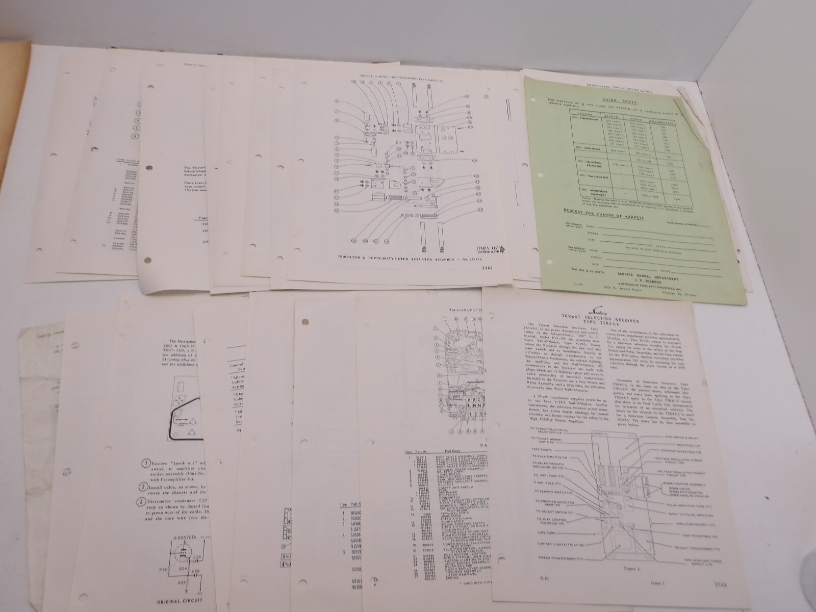 Seeburg- Select-O-Matic -Distributors folder of assort. paperwork (30 ...