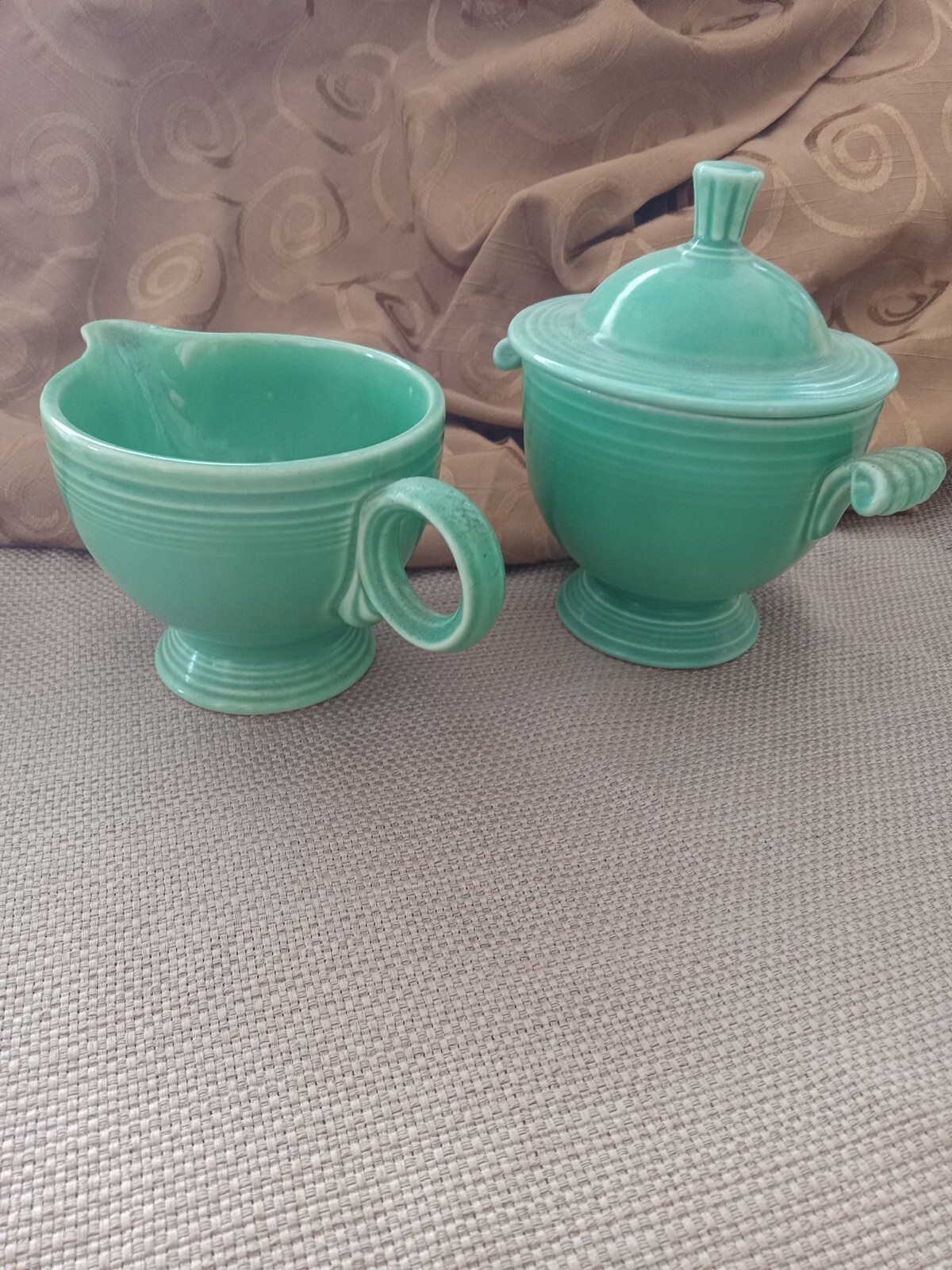 Fiestaware Vintage Creamer and Sugar set In Sea Mist Green | eBay