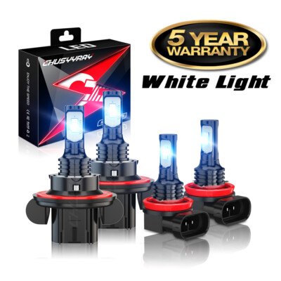 New 4Pcs 6000K LED Headlight+Fog Light Combo Bulbs Kit For Mini Cooper ...