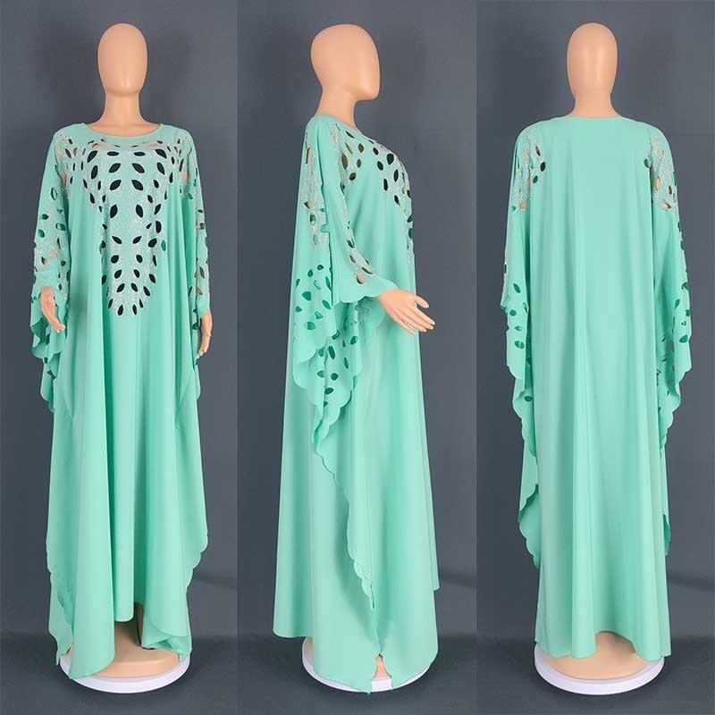African Dashiki Long Maxi Dress Women Muslim Abaya Robe Kaftan Oversize ...