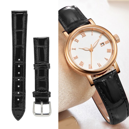 (Black)Pin Buckle Watch Band PU Leather Universal Replacement Watch ...