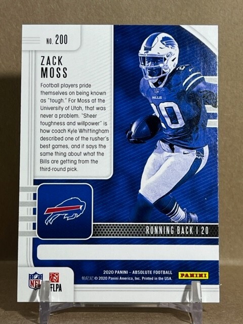 2020 Absolute Football Base Rookie #200 Zach Moss Buffalo Bills M | eBay