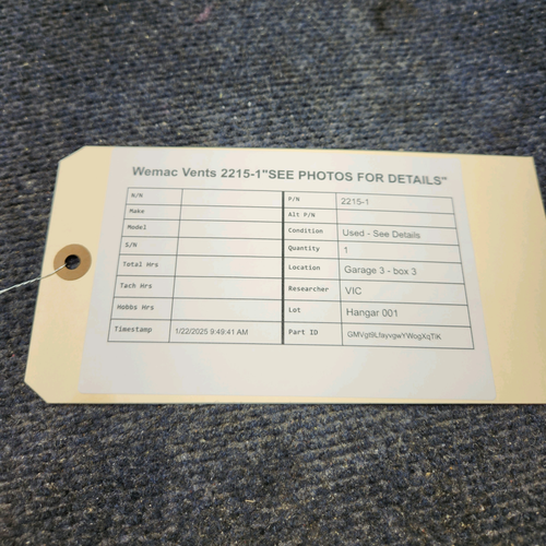 2215-1 | Beechcraft | WEMAC VENTS 2215-1"SEE PHOTOS FOR DETAILS" | eBay