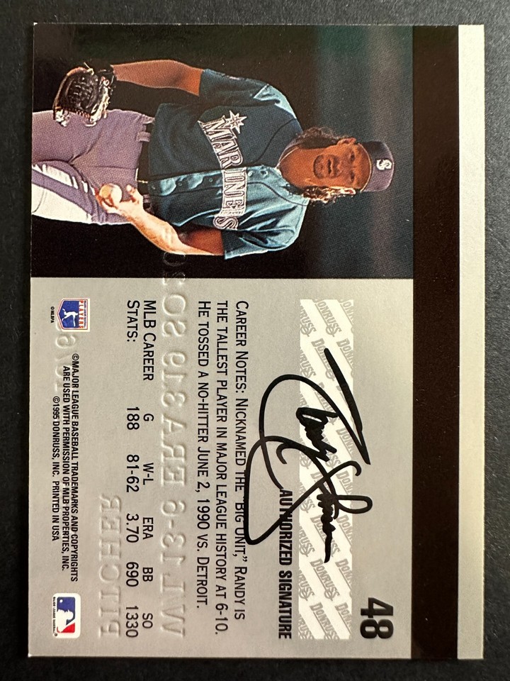 Randy Johnson 1995 Studio Baseball Card Seattle Mariners #48 | eBay