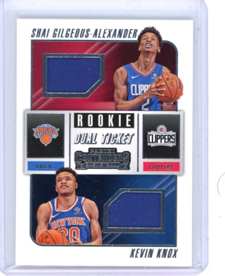 2018-19 Panini Contenders Dual Ticket Dual Relic #RD-KS Shai Gilgeous ...