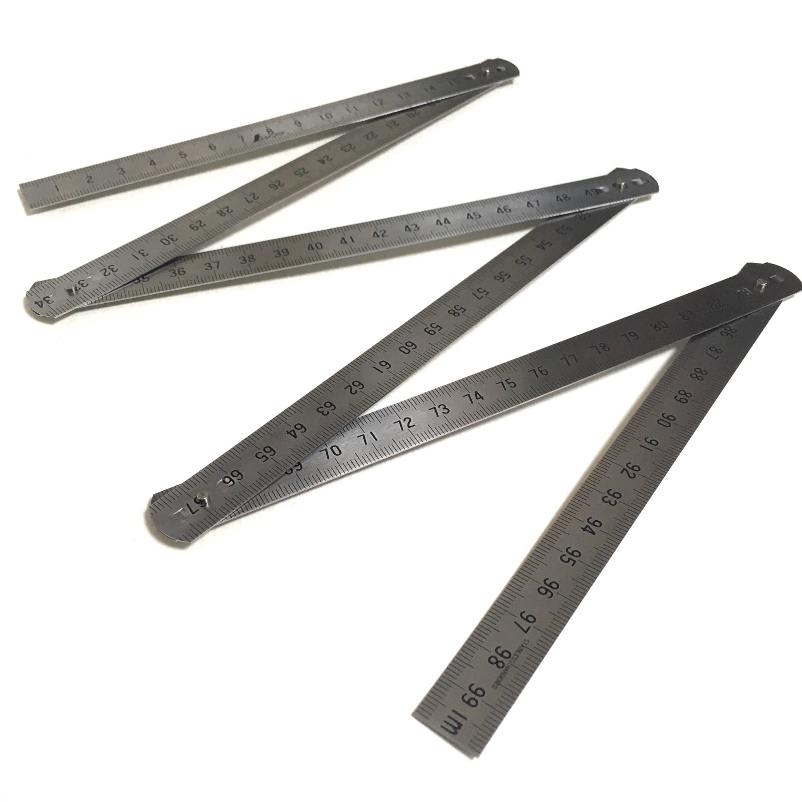 SHINWA Folding Ruler 1000mm x 15mm x 0.5mm Stainless 1m Brand New | eBay