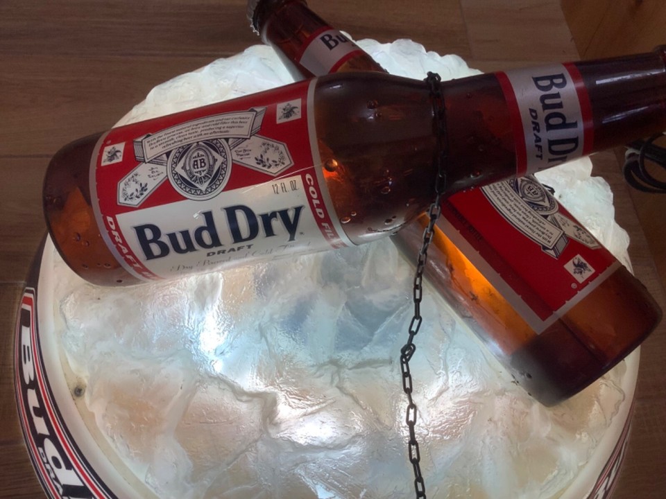 Vintage 1993 Budweiser Bud Dry Draft Beer Round Hanging Pool/Poker ...