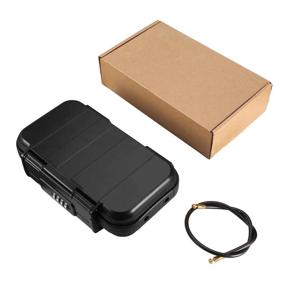 Portable Security Money Box Fire Proof Lock Safe Storage Cash Gun ...