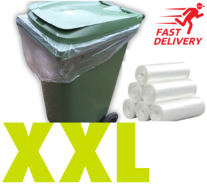 Wheelie Bin Liners Clear Strong Heavy Duty Rubbish Sack Big Refuse Bin ...