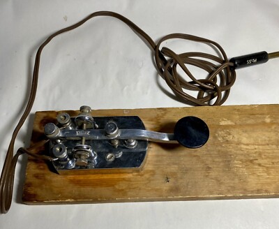 SpeedX Telegraph Key Morse Code Wood Base Chrome Finish Key-UNTESTED | eBay