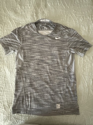 Nike Pro Dri Fit Compression Shirt Mens M Gray Training Run Gym | eBay