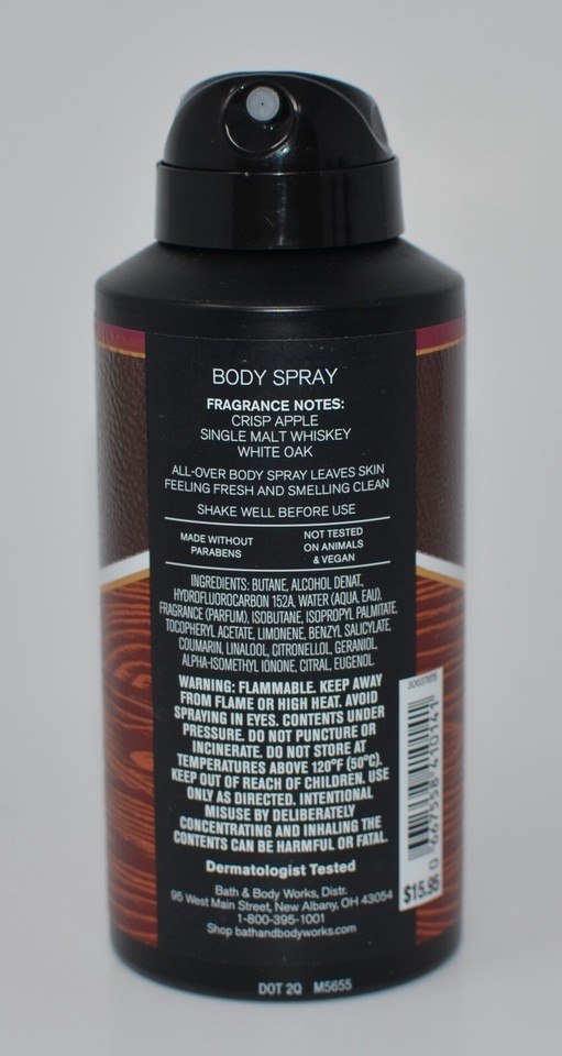2 BATH & BODY WORKS WHISKEY RESERVE MEN'S COLLECTION BODY SPRAY MIST ...