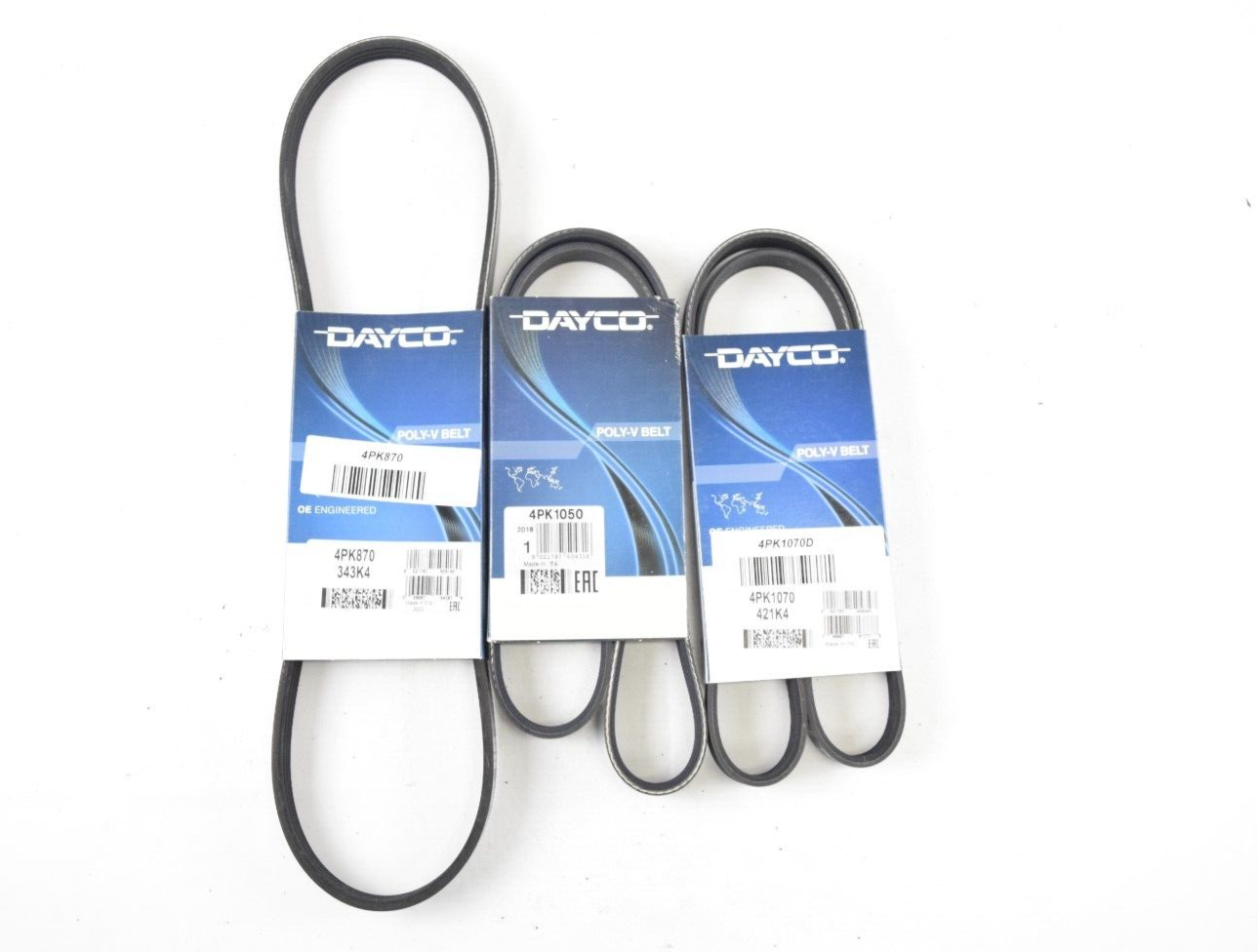 Dayco OES Belts AC/PWR/ALT 4PK870 4PK1050 4PK1070 For Toyota Tacoma ...