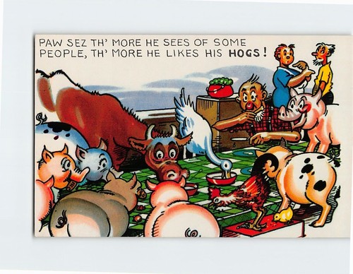 Postcard Greeting Card with Quote and Animals Family Comic Art Print | eBay