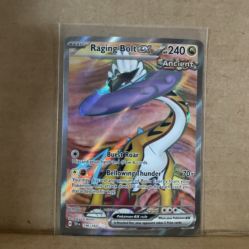 Raging Bolt ex 196/162 SV05: Temporal Forces Holo Pokemon Card Full Art ...
