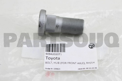 9094202071 Genuine Toyota BOLT, HUB (FOR FRONT AXLE), RH/LH 90942-02071 ...