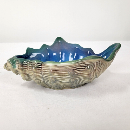 Judith Stiles Pottery Signed Sea Shell Dish Bowl Beige Blue Green Beach ...