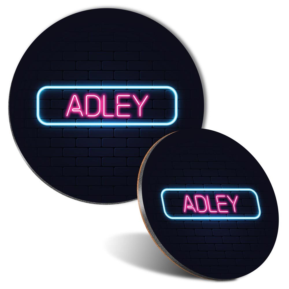 Mouse Mat & Coaster Set Neon Sign Design Adley Name #352652 | eBay