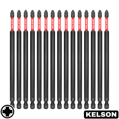 PZ2 150mm Long Pozi 2 Impact Screwdriver Bits Magnetic 1/4" Universal ...