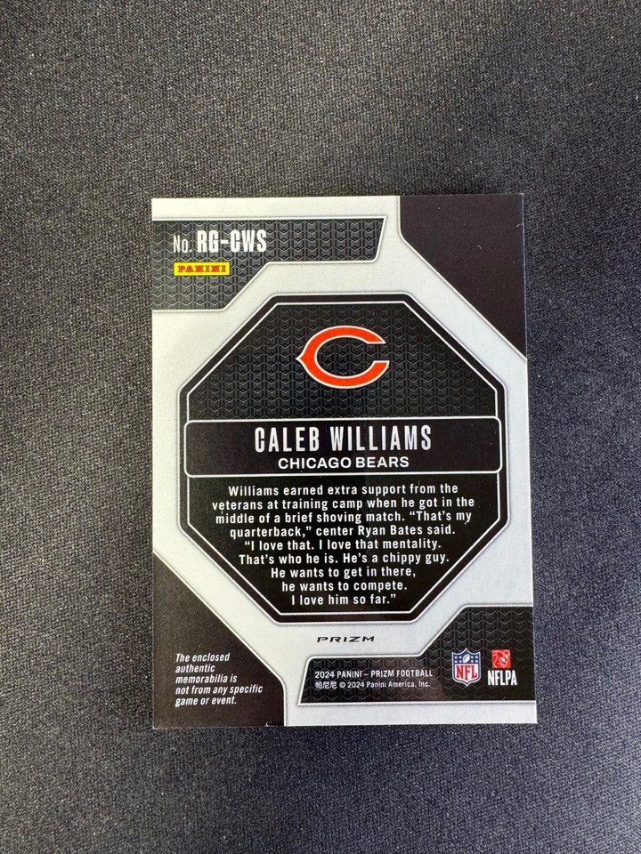 2024 Panini Prizm Caleb Williams RC Patch Rookie Gear Silver HOLO #RG ...