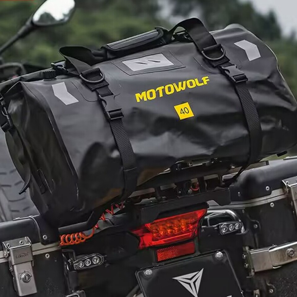 Motorcycle Waterproof Tail Bag Travel Outdoor Dry Luggage Roll Pack Bag ...