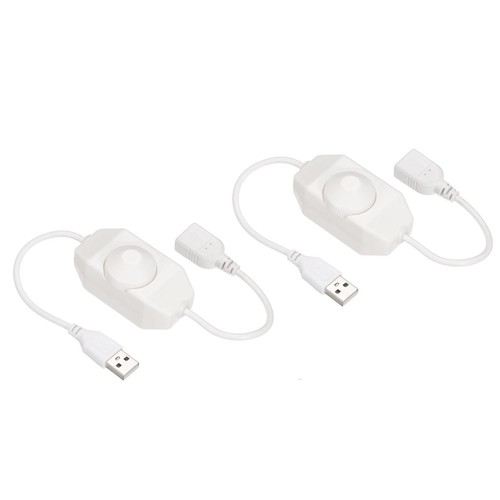 2pcs 5V USB PWM Rotary Inline Dimmer Switches for LED Strips Lights ...