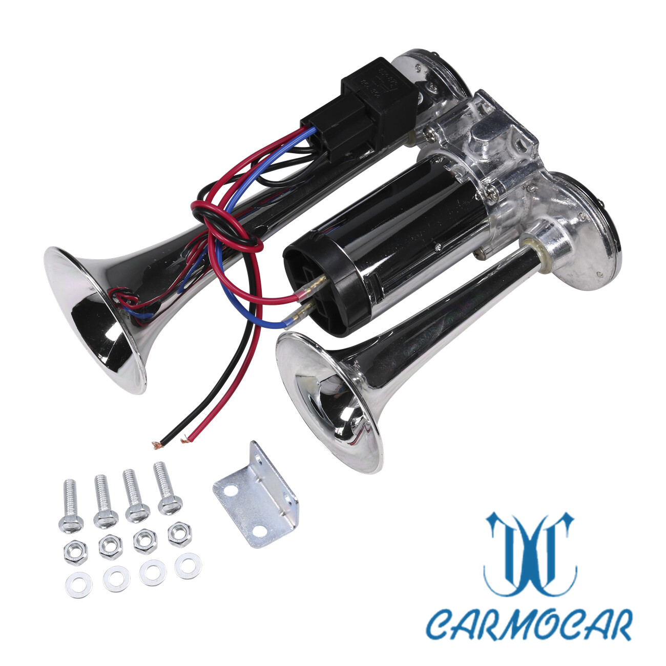 12V Dual Trumpets Super Loud Electric Horn Car Truck Boat Train Speaker ...