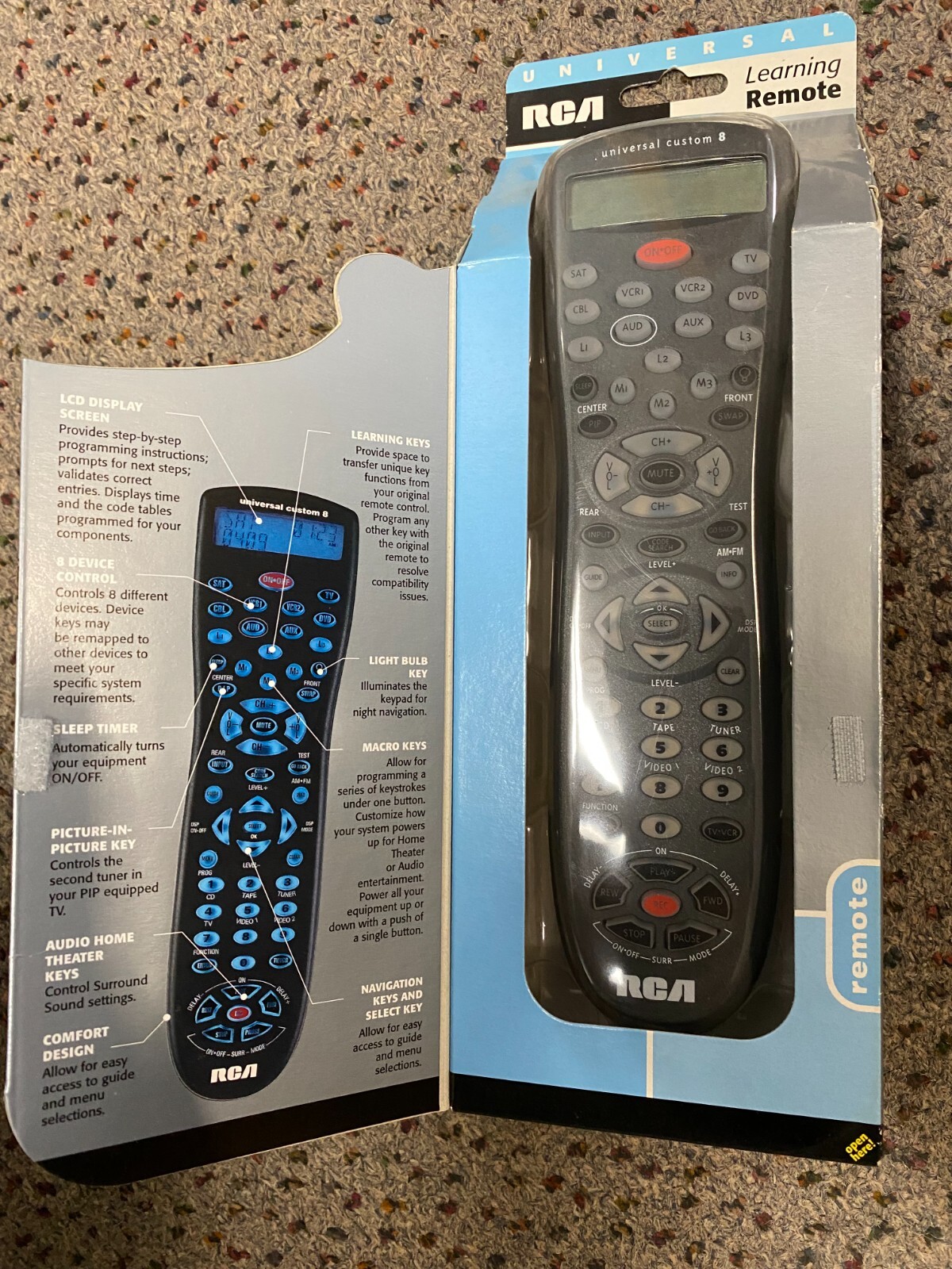 RCA Universal Learning Remote Control RCU810B (8 Devices) TV DVD | eBay