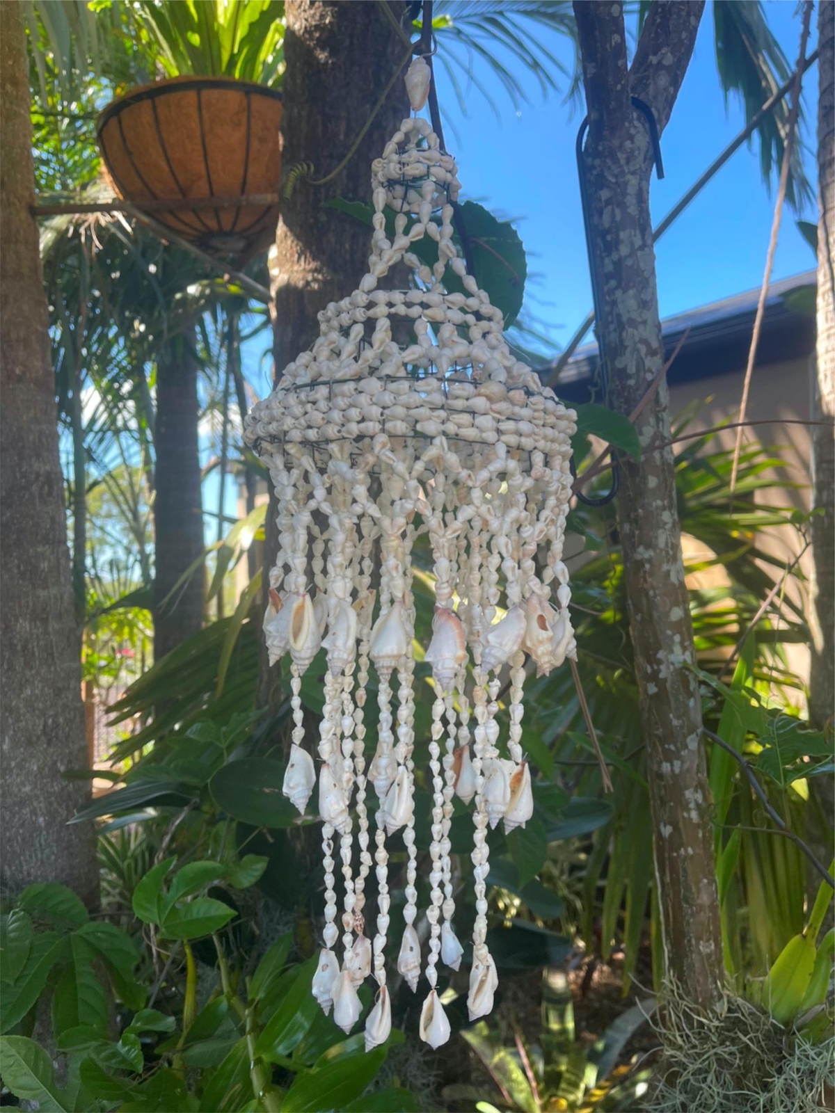 NEW Balinese Shell Hanging Decor or Mini Shell Pendant Light Shade ...