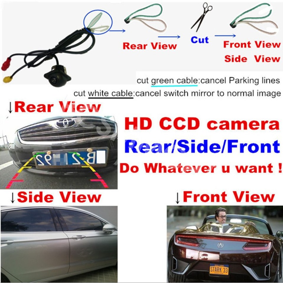 170º CCD Car Rear View Reverse Backup Camera Parking Waterproof Night ...