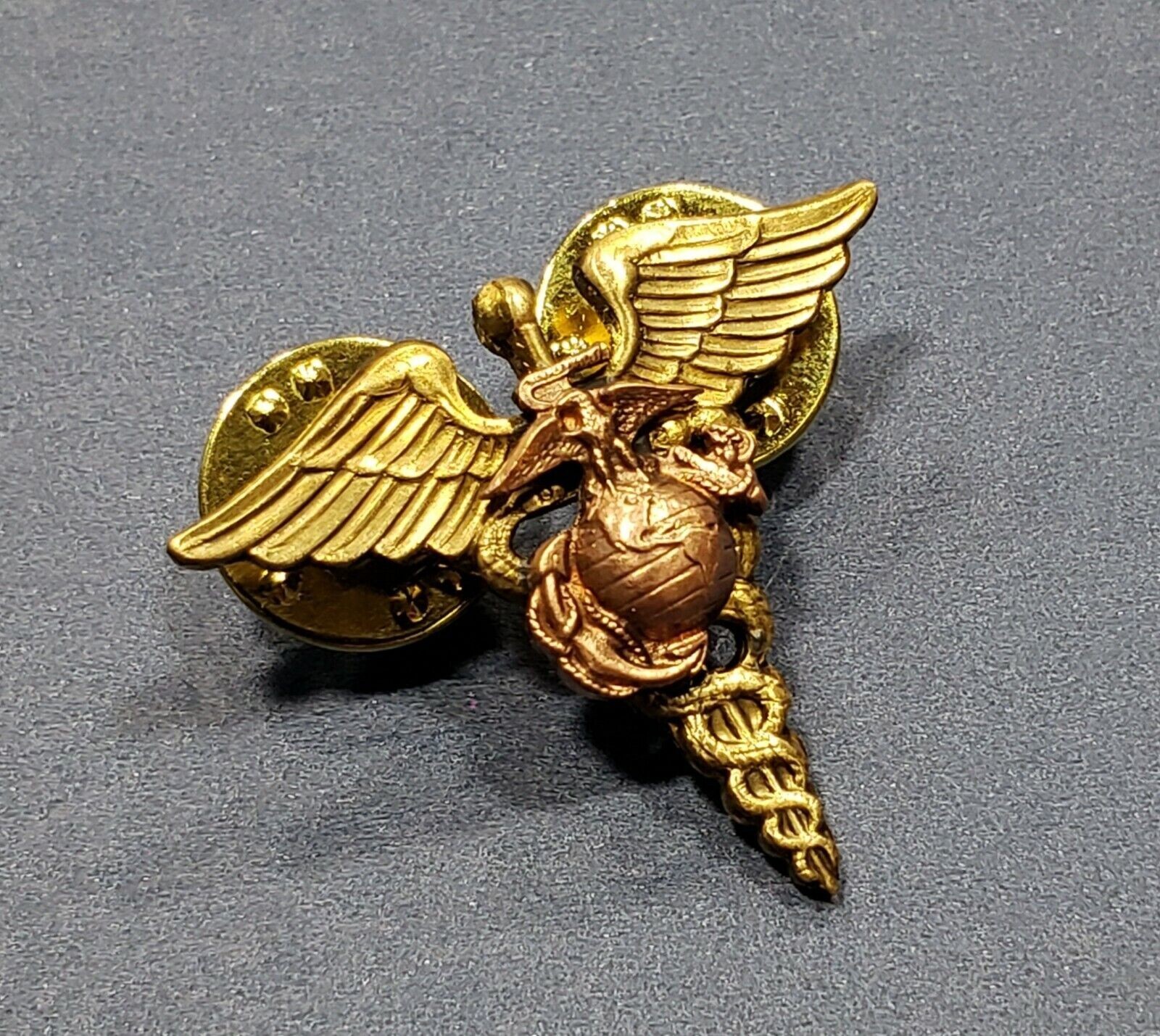 Medical USMC Corpsman Collar Brass Badge Pin EGA Marine Military Medic ...