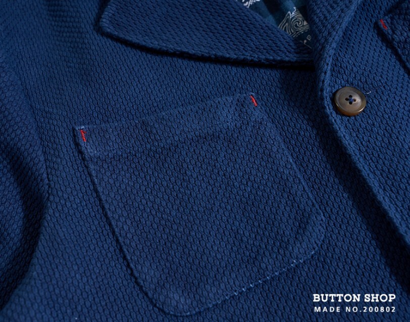 Vintage Mens Indigo Coat Jacket Blue Dyeing French Work Jackets Heavy ...