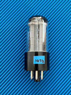 GE 5Y3GT Rectifier Tube 1971, Wide Base GREY 3-Hole Pl O Getter ...