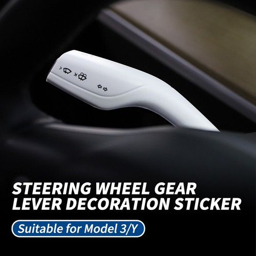 White Steering Wheel Gear Shift Paddle Wiper Rod Cover for Tesla Model ...