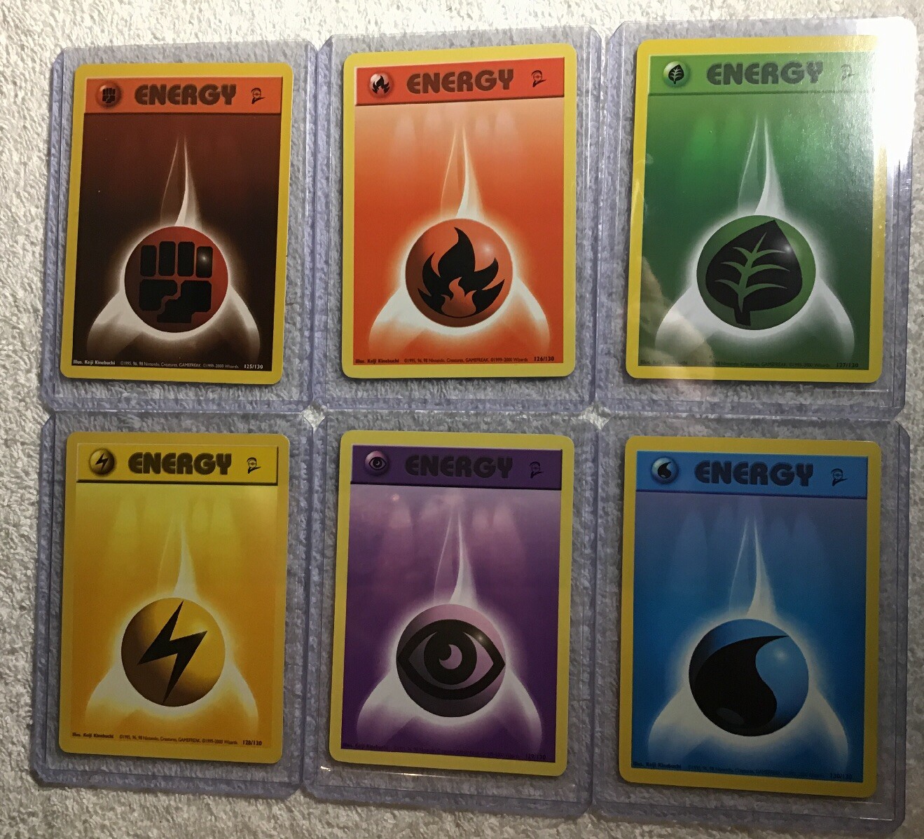 Pokemon Cards Base Set 2 Energy Complete Common Set 125/130-130/130 NM ...