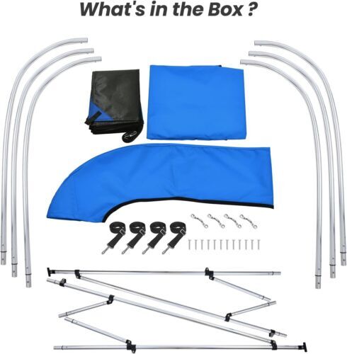 Kakit Sun Shade Canopy For Pontoon V-Hull Jon Boat Storage Boot Bimini ...