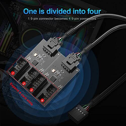 9pin internal USB 2.0 Header Splitter for pc motherboard Male 1 to 4 ...