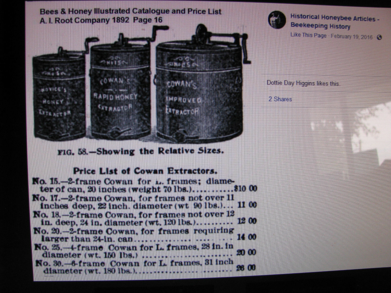 Antique COWANS RAPID REVERSIBLE HONEY EXTRACTOR Four Deep Frames A.I ...