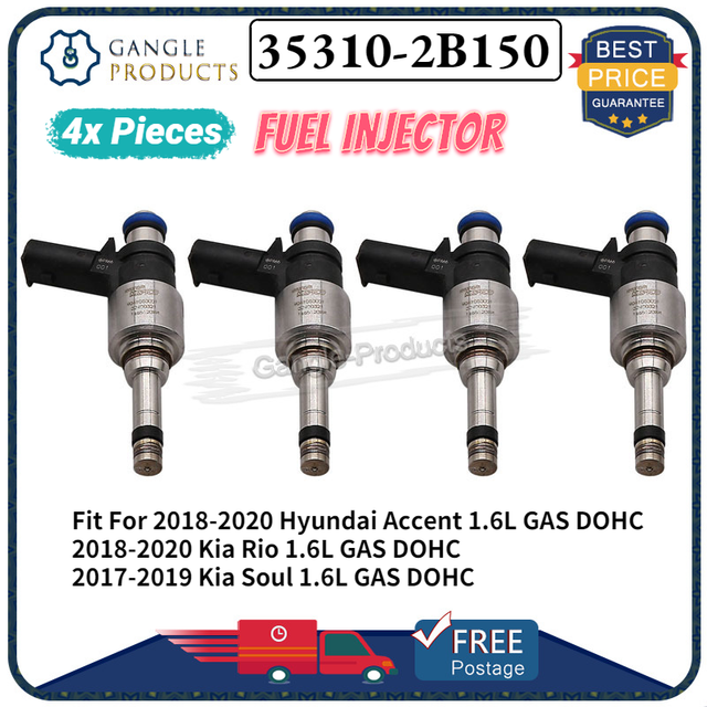 4x Fuel Injector 35310-2B150 for 2018-2020 Hyundai Accent Kia Rio 1.6L ...