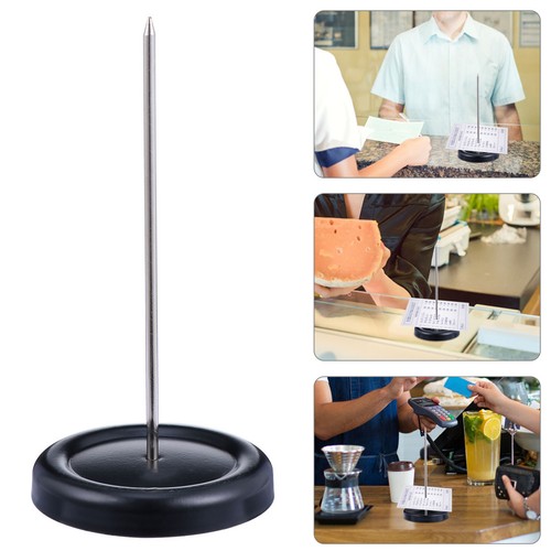 2 Pcs Bill Holder for Desk Tickets Stabber Receipt Organizer Metal Hand ...