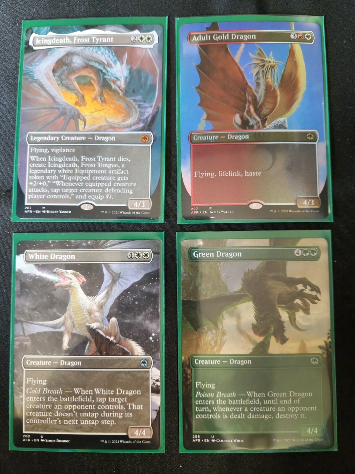 Dragon Lot Icingdeath, Adult Gold (Foil), White & Green Dragons ...