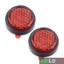2PCS Red Plastic License Plate Round Reflector Self Adhesive Stick On ...