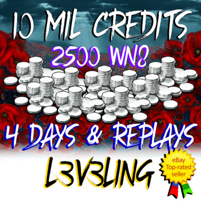 WoT World of Tanks 🔥 10 Million Credits Silver 2500 WN8 3-4 days EU/NA ...