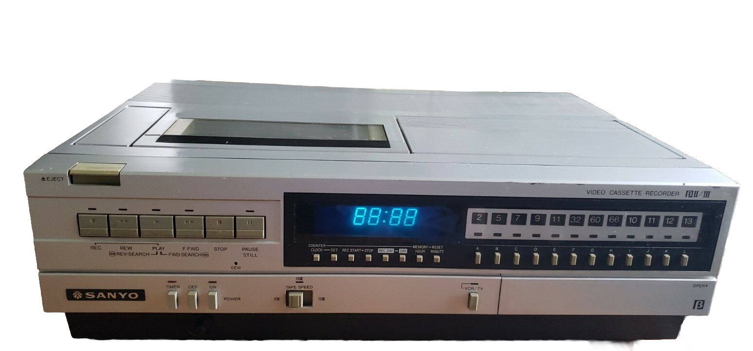 SANYO Betamax Betacord VCR 4400 Top-loading Cassette Recorder Player ...